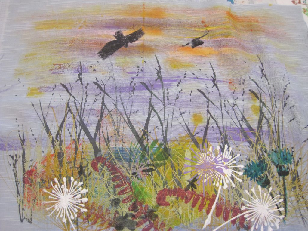 Brilliant fun day printing with textile artist, Alison Hulme